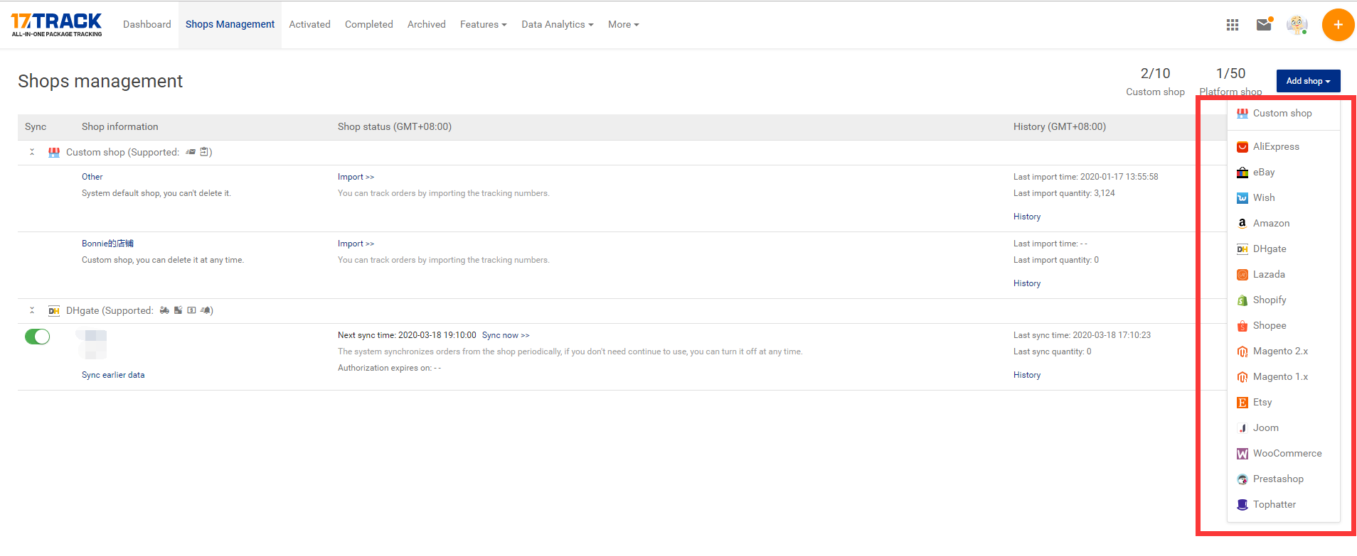 Instructions on how to add a custom shop – Help Center