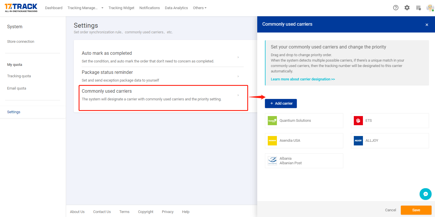 Designating Carriers – Help Center